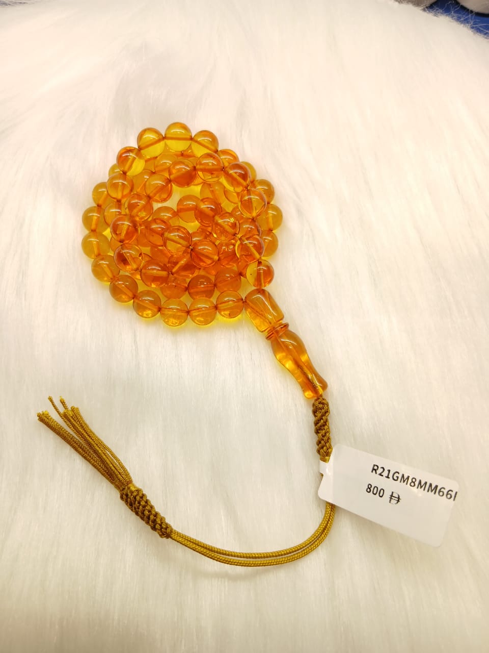 Natural Amber beads with 66 beads-made of natural solid amber of ...
